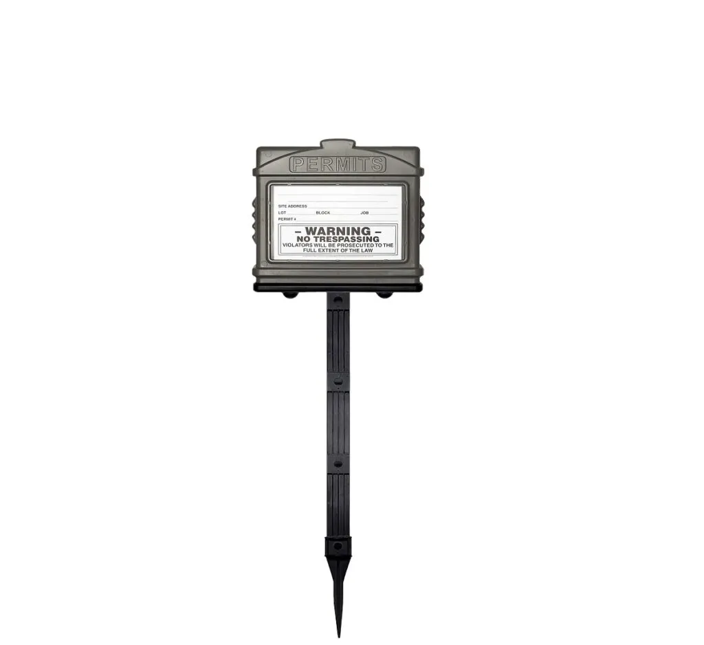 EZ Permit Box w/Post & Post Spike Gray and Black – Tollis Enterprises